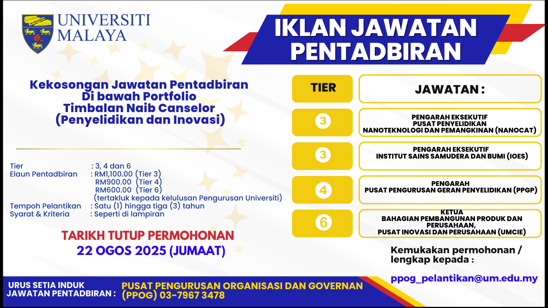 IKLAN JAWATAN PENTADBIRAN DI BAWAH PORTFOLIO TIMBALAN NAIB CANSELOR ...